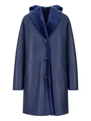 Lela Rose Long-sleeved Leather Jacket - Blue