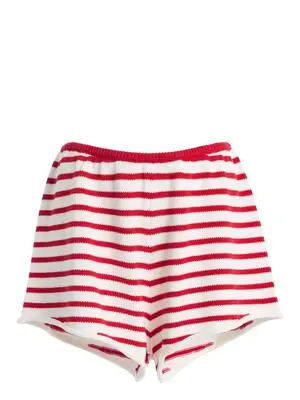 ELCE Cordelia Striped Cotton Shorts - Red