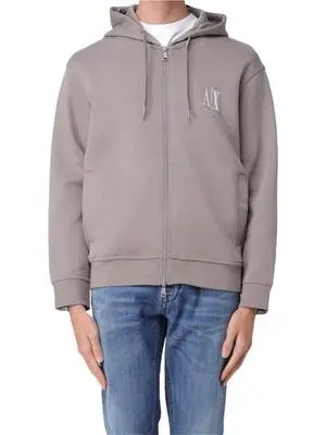 Armani Exchange Zip-up Hoodie With Logo - Gray