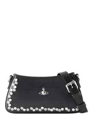 VIVIENNE WESTWOOD Tasha Studded Leather Shoulder Bag - Black