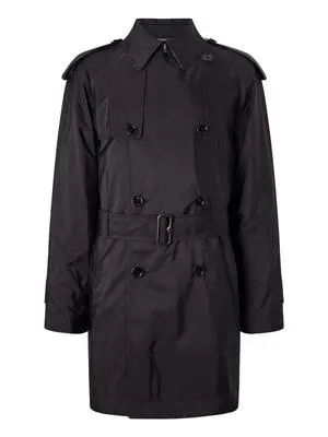 Burberry Belted Shell Trench Coat - Black