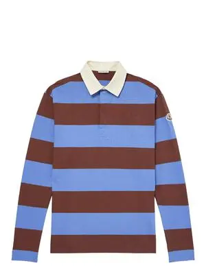 Moncler Logo-appliquéd Striped Cotton-jersey Polo Shirt - Multi