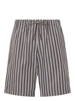 Dries Van Noten Piperi Striped Cotton Shorts - Brown