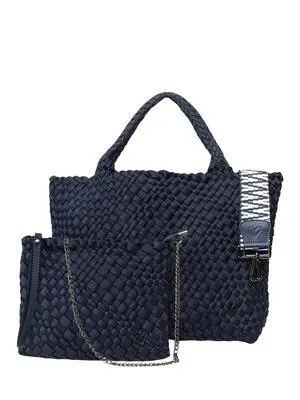 PRENELOVE Woven Tote With Detachable Wristlet - Blue