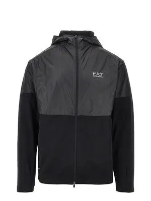 EA7 Vigor7 Full-zip Technical Hoodie - Black