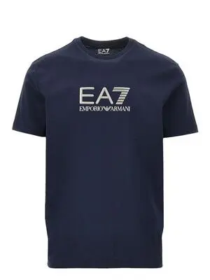 EA7 Lux Identity Cotton T-hirt - Blue