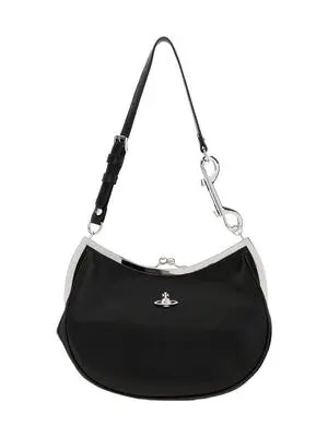 VIVIENNE WESTWOOD Leather Charm Frame Shoulder Bag - Black