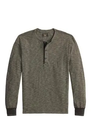 Ralph Lauren Indigo Jacquard Henley Shirt - Black/multi