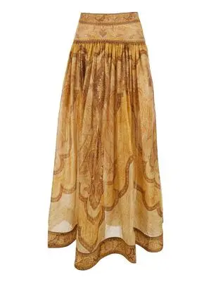 Zimmermann Wanderlust Flared Paisley Skirt - Multicolor