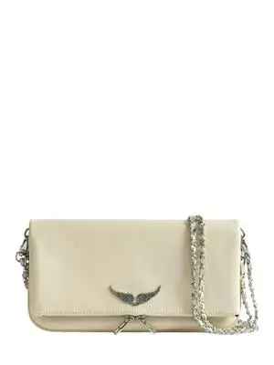 Zadig&Voltaire Rock Leather Clutch Bag With Chain Straps - Flash