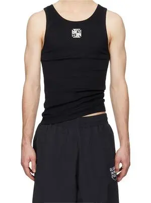 Vetements Biker Cross Logo Crew Neck Vest - Black