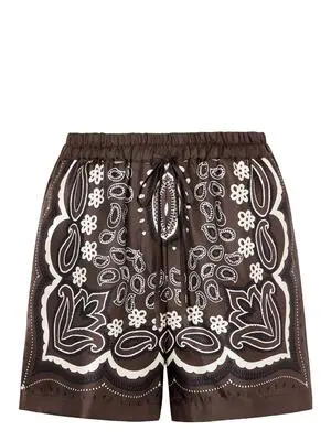 NILI LOTAN Printed Elastic Waist Shorts - Multicolor