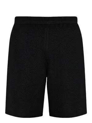Issey Miyake Homme Plissé Textured Knit Shorts - Black