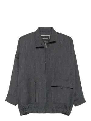 Fabiana Filippi High-neck Zip-up Coat - Black