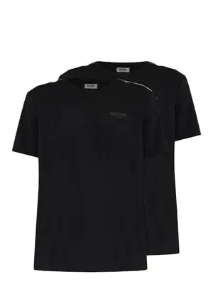 Moschino Pack Of 2 Logo Rubberised T-shirt - Black