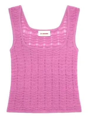 LA GRANNI Marsito Top In Organic Pima Cotton And Baby Alpaca - Pink