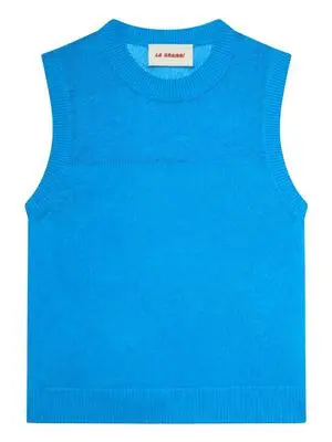 LA GRANNI Sleeveless Knit Top - Blue