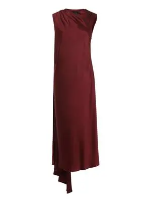 Max Mara Asymmetrical Silk Midi Dress - Red