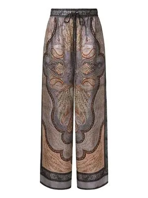 Zimmermann Wanderlust Silk Trousers - Blue