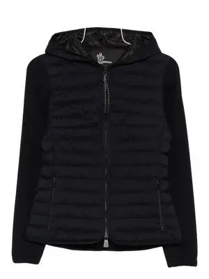 Moncler Padded Zip-up Cardigan With Drawstring Waist - Black