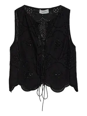 Matteau Openwork Lace Top - Black