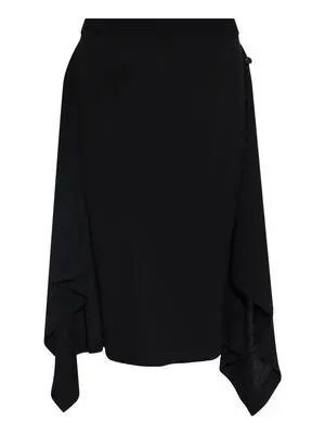 LEMAIRE Midi Skirt With Decorative Fastening - Black