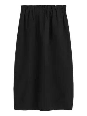 Cos Cotton-linen Balloon Midi Skirt - Black