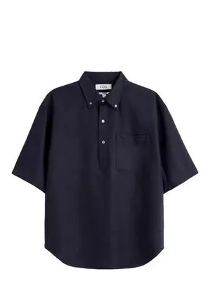 Cos Oversized Popover Shirt - Navy