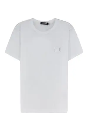 Dolce & Gabbana Cotton T-shirt With Iconic Detail - Multicolor