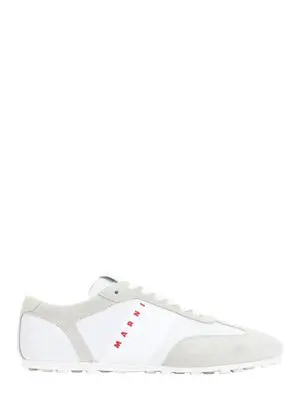 Marni Lily White Leather And Suede Low-top Sneakers - Multicolor