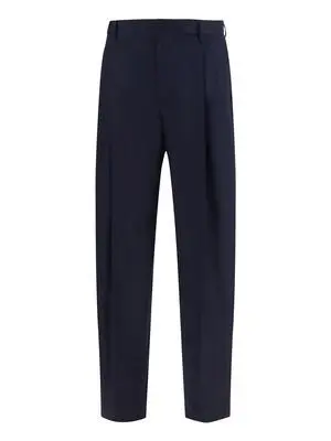 Dolce & Gabbana Flannel Trousers With Fabric Belt - Blue