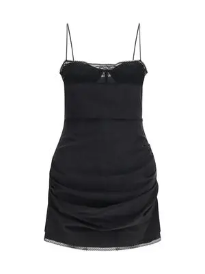 Magda Butrym Corset Dress With Lace Neckline - Black