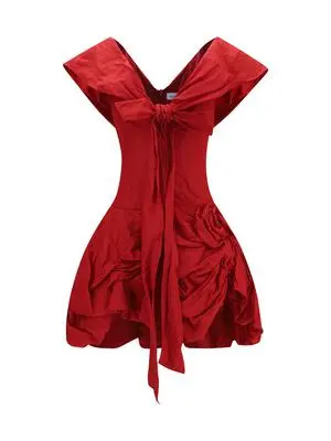 Magda Butrym Draped Shawl-collar Midi Dress - Red