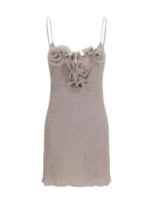 Magda Butrym Crêpe Mini Dress With Floral Appliqués - Cream