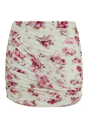 Magda Butrym Draped Floral-print Swim Mini Skirt - Multicolor
