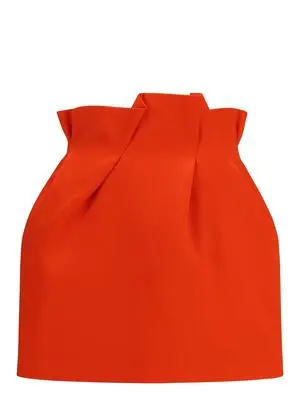 Magda Butrym Silk Mini Skirt With Ruffled Waist - Red