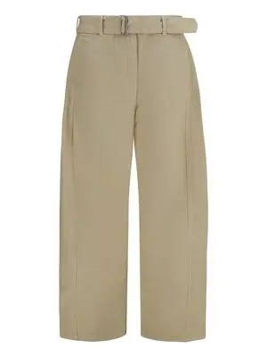 Magda Butrym Belted Wide-leg Denim Pants - Cream