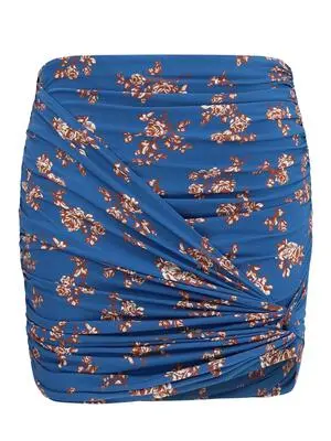 Magda Butrym Draped Floral Swim Mini Skirt - Blue