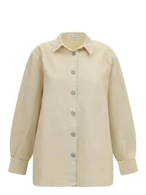 Magda Butrym Oversized Denim Shirt With Voluminous Sleeves - Multicolor
