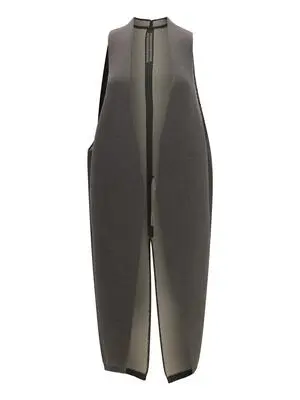 Rick Owens Long Wool And Shearling Vest - Gray