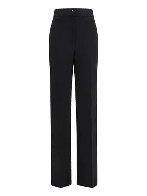 Valentino Garavani Wool Flare Pants - Black