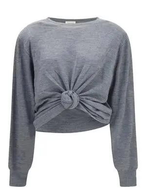 Magda Butrym Long-sleeve Knot T-shirt - Gray