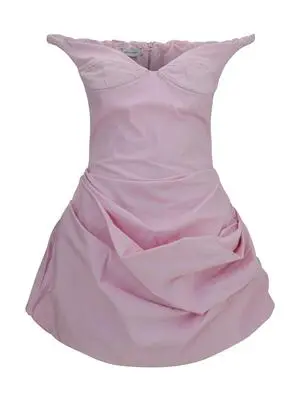 Magda Butrym Off-shoulder Bustier Denim Mini Dress - Pink