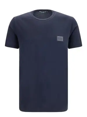 Dolce & Gabbana Dolce & Gabbana Men Cotton T-Shirt With Logo Plaque Black