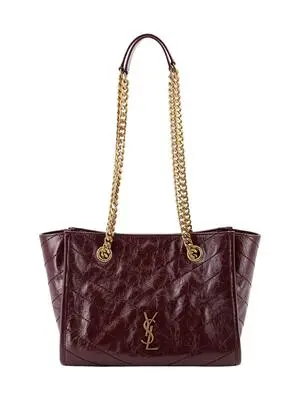 Saint Laurent Niki Vintage-effect Leather Shopping Bag - Multicolor