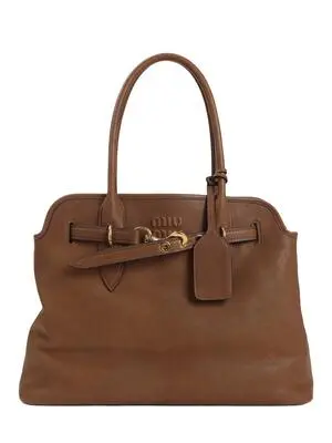 Miu Miu Aventure Lamb Leather Handbag - Brown