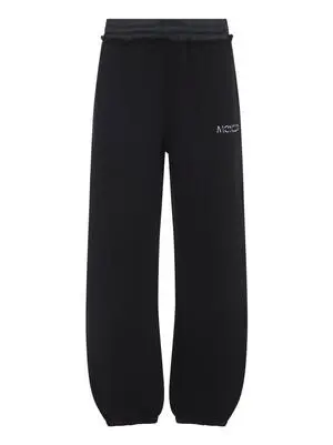 Moncler Cotton-blend Jersey Sweatpants With Logo Print - Black