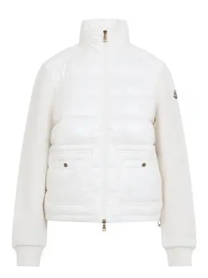 Moncler Zip-up Cardigan With Quilted Front Panel - Multicolor