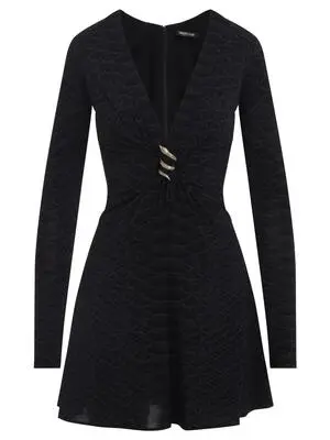 Roberto Cavalli Serpentine Mini Dress - Black