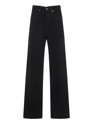 Saint Laurent V-waist Long Baggy Jeans - Black
